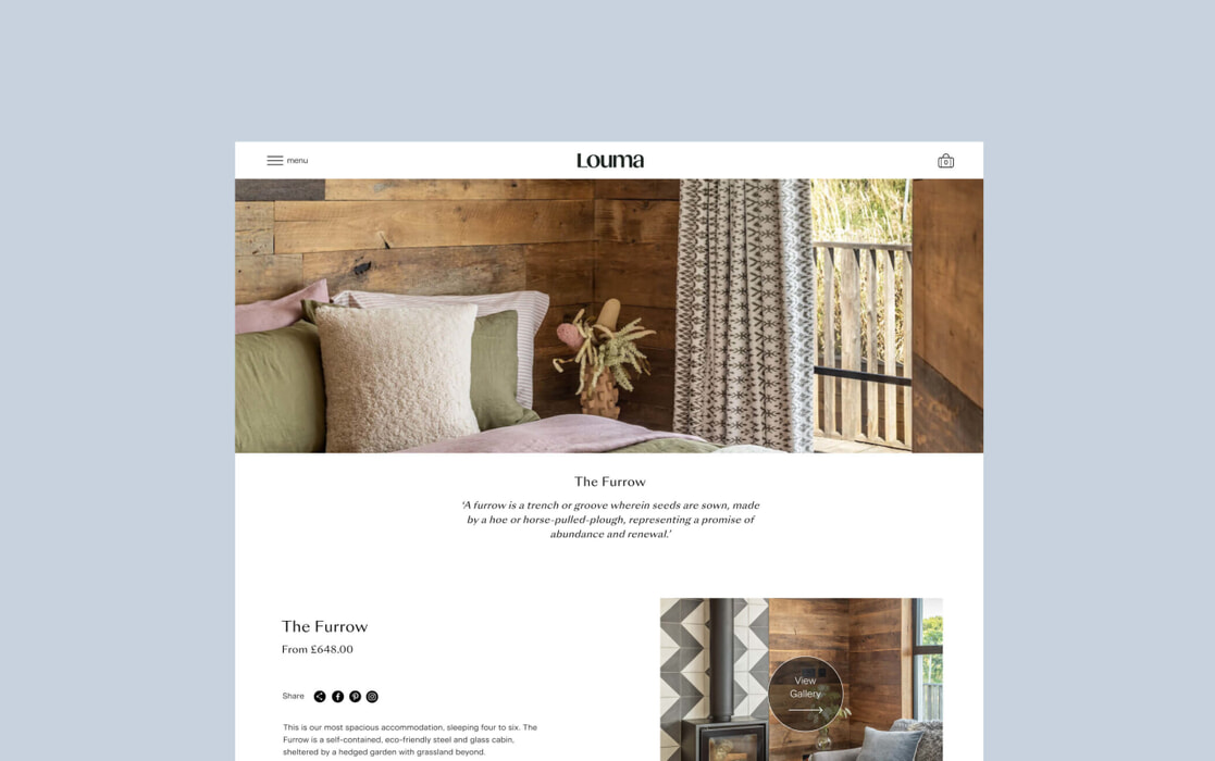 Louma Retreat Dorset booking website - Deep - Creative Design Agency London